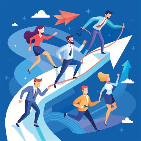 Premium Vector Collaboration Or Working Together To Achieve Target