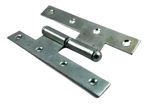Bisagra Pomela Hierro Pulido Puertas Izq Der 140mm X70x2