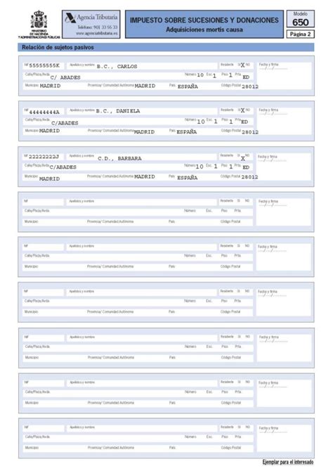 Ejemplo liquidación impuesto sucesiones Madrid