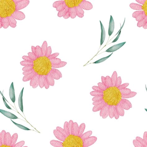 Premium Photo Pink Watercolor Flowers With Golden Seamless Pattern