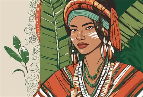 Premium Ai Image Indigenous Peoples Day Illustration On Green Leaves