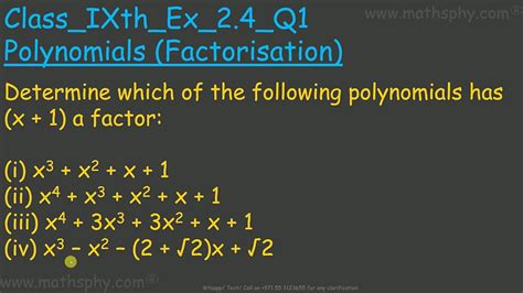 factorization of cubic polynomials class 9 ex 2 4 q1 ncert polynomials factorization class 9