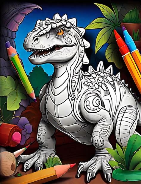 El Libro Para Colorear Dinosaurios Foto Premium