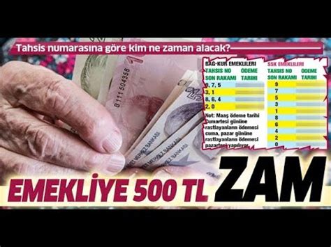 EMEKLİLER İÇİN YENİ ZAM HABERİ EMEKLİ MAAŞINA 500 TL EK ZAM YouTube