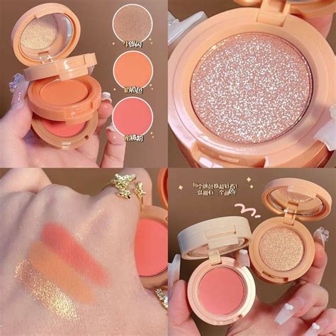 New In Matte Highlighter Blush Palette Pearly Blush Shiny Eyeshadow