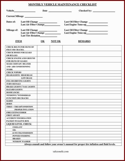 Printable Trailer Inspection Form