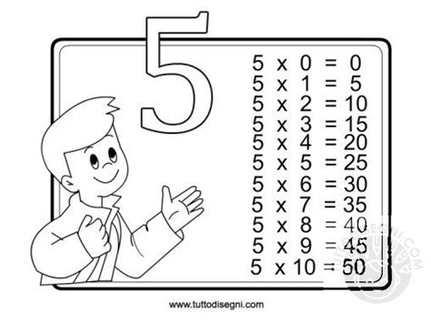Tabellina Del 5 Da Colorare TuttoDisegni