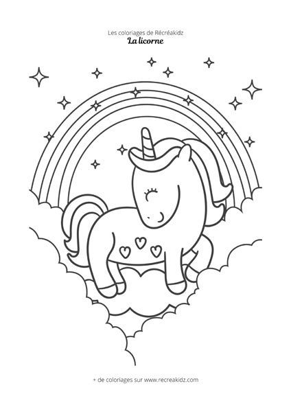 Coloriage Licorne Arc En Ciel Cp Dessin Colorier Imprimer En Pdf