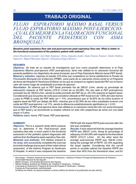 PDF Flujo espiratorio máximo basal versus flujo espiratorio máximo