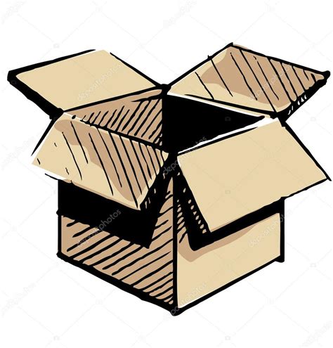 Icono De Caja Abierta Aislado Sobre Fondo Blanco Dibujo A Mano Dibujo