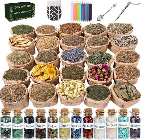JUSTASHOW 61 piezas de suministros de brujería para hechizos wiccanos