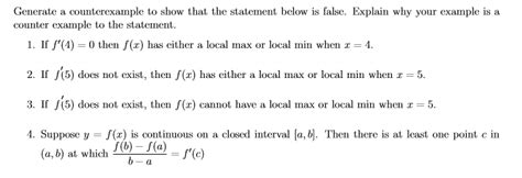 solved generate a counterexample to show that the statement