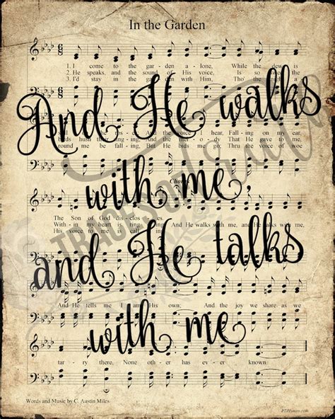 In The Garden Hymn Print Printable Vintage Sheet Music Etsy