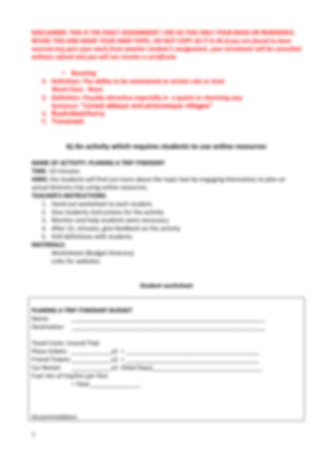 SOLUTION The TEFL Academy Assignment C Activities Studypool