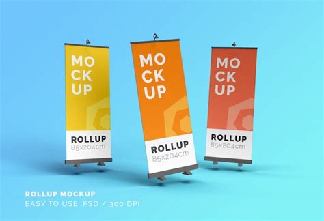 Premium PSD Roll Up Banners Mock Up