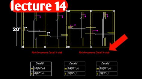 Draw Slab Reinforcement Design In AutoCAD One Way Slab Detailing In