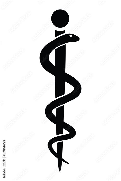 Medical Symbol Caduceus Snake With Stick Stock Vector Adobe Stock