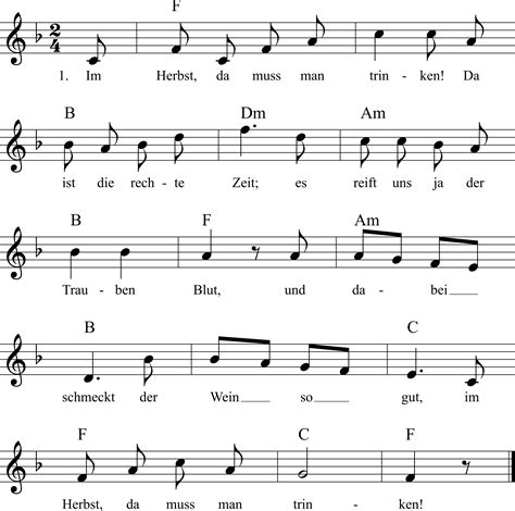 Wann Muss Man Trinken Noten Liedtext Midi Akkorde