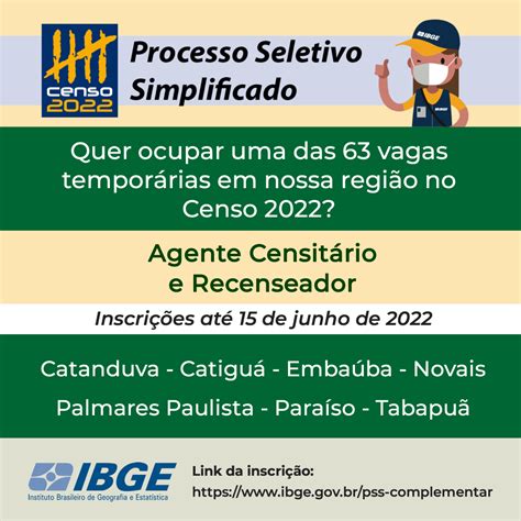 Processos Seletivos Simplificados Complementares Do IBGE Prefeitura