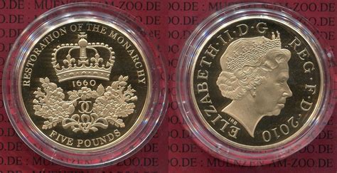 England Great Britain UK Großbritannien England 2010 Gold Proof 5 Pfund