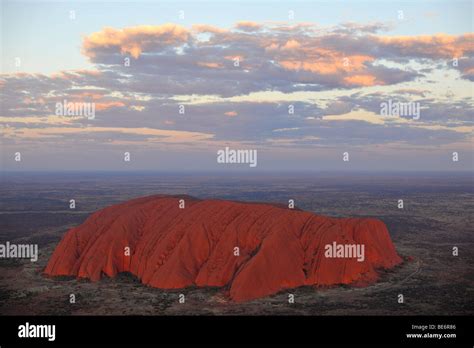 Aerial View Of Uluru Ayers Rock Northern Territory Hi Res Stock