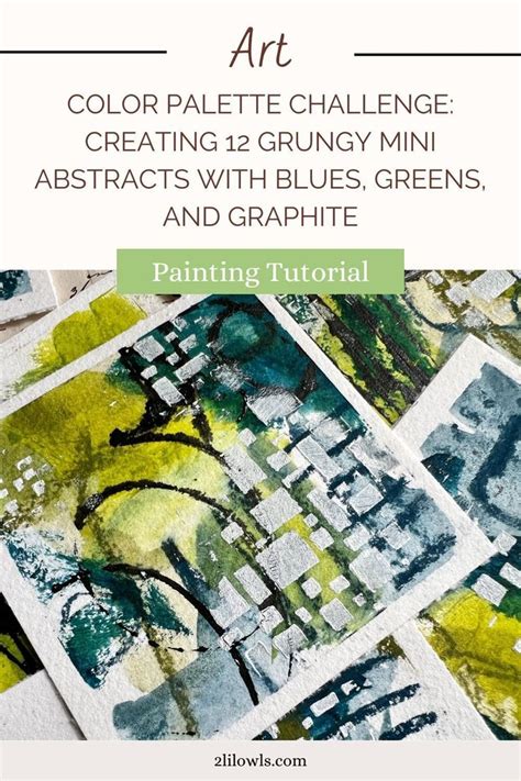 Color Palette Challenge Creating 12 Grungy Mini Abstracts With Blues