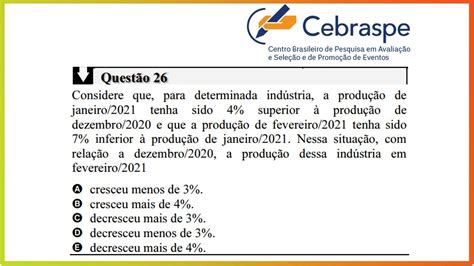 Banca CEBRASPE 2021 Três Questões de Matemática Básica YouTube