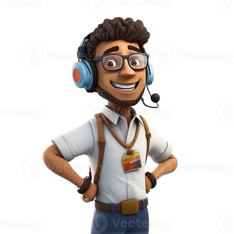 Photo 3d Call Center Employee 3d Call Center Agent On A Png Background