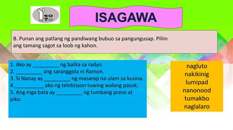 Filipino 3 Yunit Iii Aralin 3 Paggamit Nang Tama Ng Salitang Kilos O