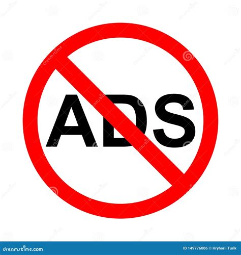 No Ads Icon Bright Warning Restriction Sign On A White Background