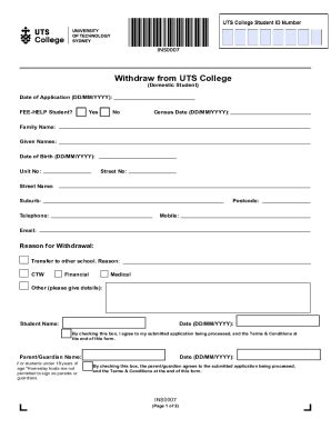 Fillable Online FEE HELP Application To Withdraw Procedure Fax Email
