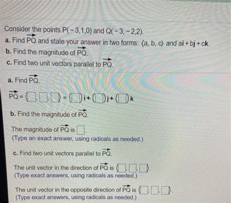 Solved Consider The Points P 3 1 0 And Q 3 2 2 A Chegg