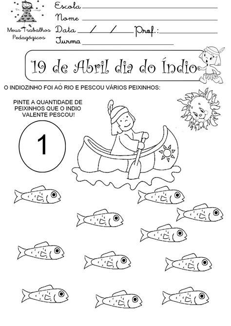 Meus Trabalhos Pedagógicos Atividades para o dia do ìndio