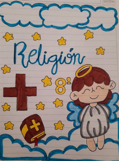 Diseño de Portada de Religión Cuadernos de dibujo para niños