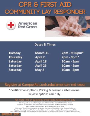 Fillable Online Campusrec Unh Community Lay Responder Fax Email Print