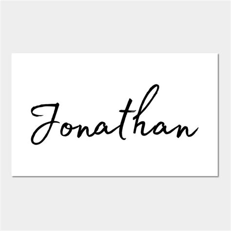The Word Jonathan Written In Cursive Black Ink On White Paper With An