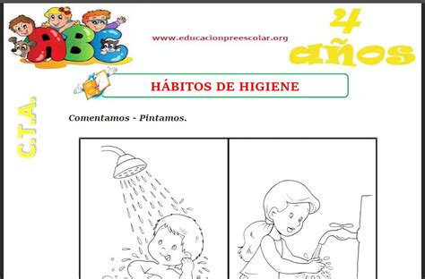 Fichas de Hábitos De Higiene Para Niños de 4 Años Educación Preescolar