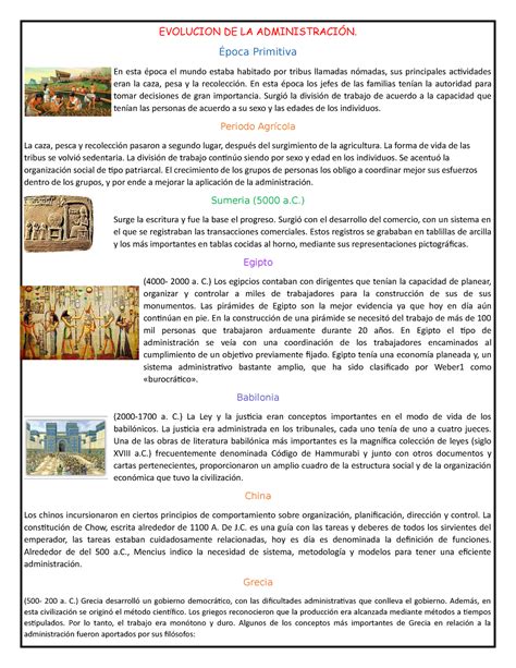 Administraci N Historia Evolucion De La Administraci N Poca