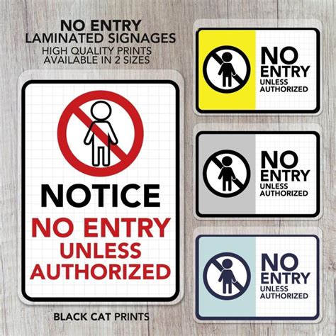 N Xu1700996252 No Entry Unless Authorized Sign Laminated Signage Sign
