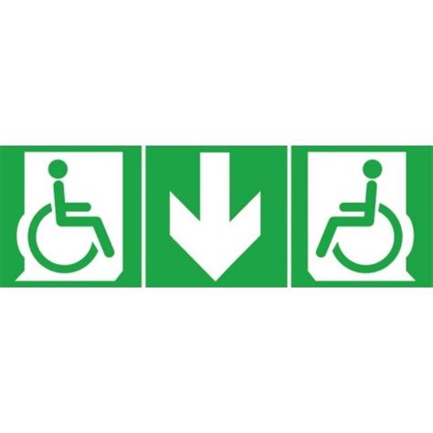 Pictogramme signalisation d évacuation repositionnable pmr avec flèche