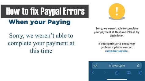 Solved Paypal Sorry We Weren T Able To Complete Your Payment At