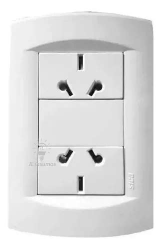 Pack 2 Llave De Luz Armada 2 Tomas 10a Blanco Sica Life