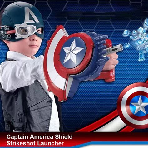 Escudo lanzador de Strikeshot Capitán América Gel Blaster pistola de