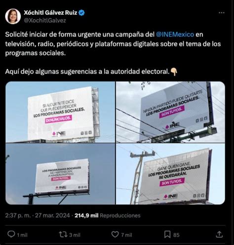 FOTO Xóchitl Gálvez se arrepiente y bajará los tuits con logos del