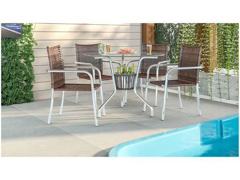 Conjunto De Mesa Para Jardim Rea Externa Cadeiras Alegro