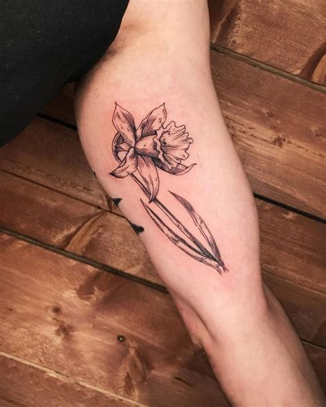 Daffodil Tattoo Located On The Inner Arm