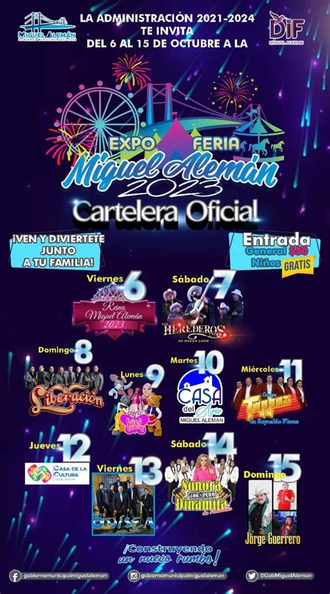 Feria Miguel Alemán 2023 FERIAS Y CONCIERTOS EN MÉXICO