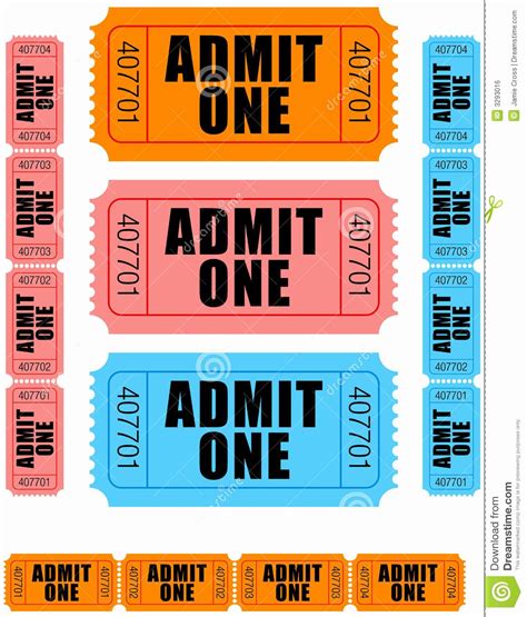 Admit One Ticket Template Printable