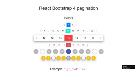 React Bootstrap 4 Pagination Forked Codesandbox