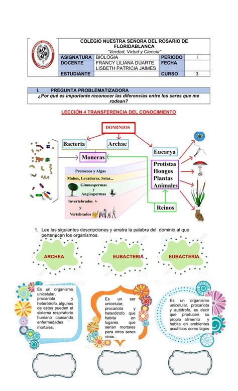 Clasificación de los seres vivos 1 interactive worksheet Habitos de